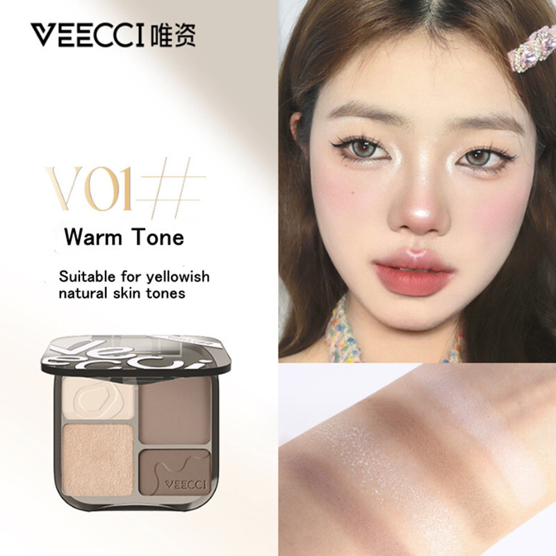 VEECCI Highlight Contour Palette Face Lasting Glow Brighten Shimmer ...