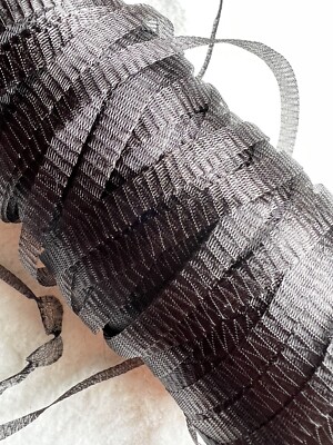 4 Metres Tubular Italian Mesh Ribbon Black 7mm Wide Jewellery Making ...