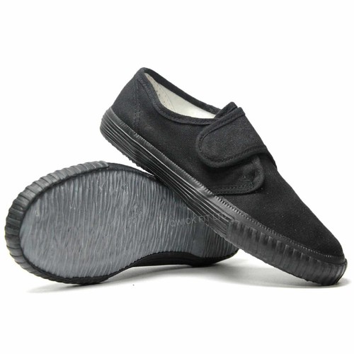 BOYS GIRLS UNISEX BLACK SCHOOL PE QUALITY PUMPS PLIMSOLES PLIMSOLES ...
