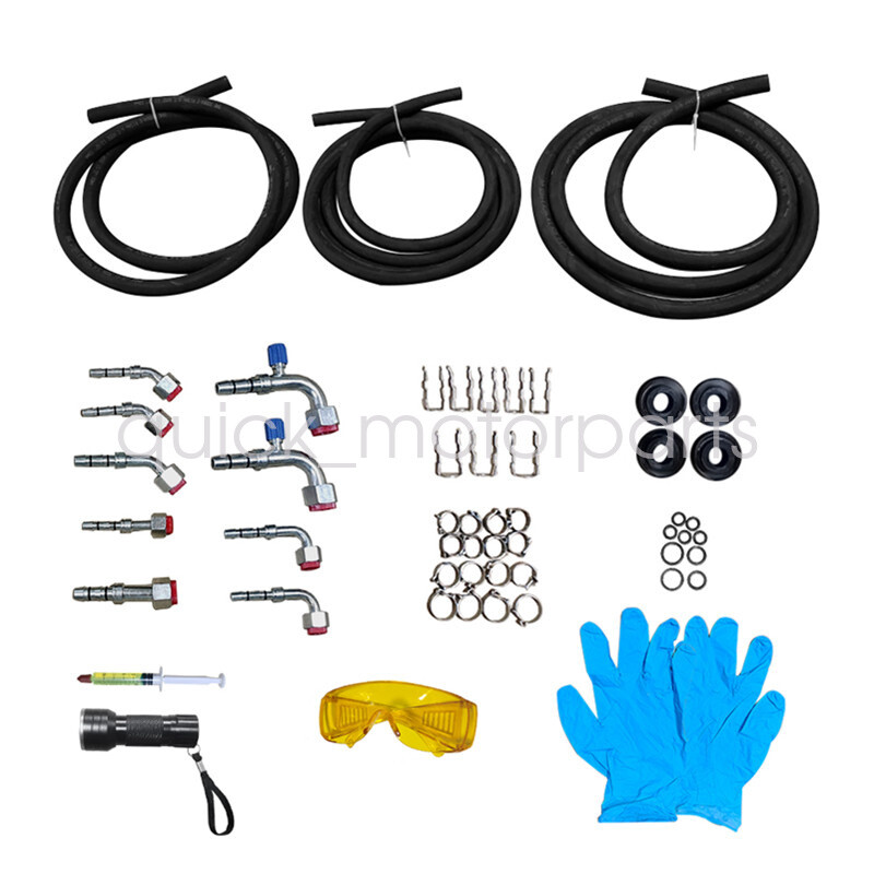 Universal 134a Air Conditioning Easy Clip AC Hose Kit O-Rings Fittings ...