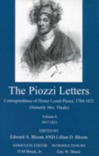 Piozzi Letters V6 Vol. 6 : Correspondence of Hester Lynch Piozzi, 1784 ...