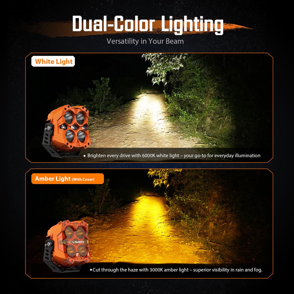 NOVSIGHT CYBER 1 Series 6'' LED Pods Off Road Light with Multi Lighting ...