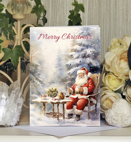 A5 Personalised Christmas Cards Pack of 10 Christmas Santa themed ...