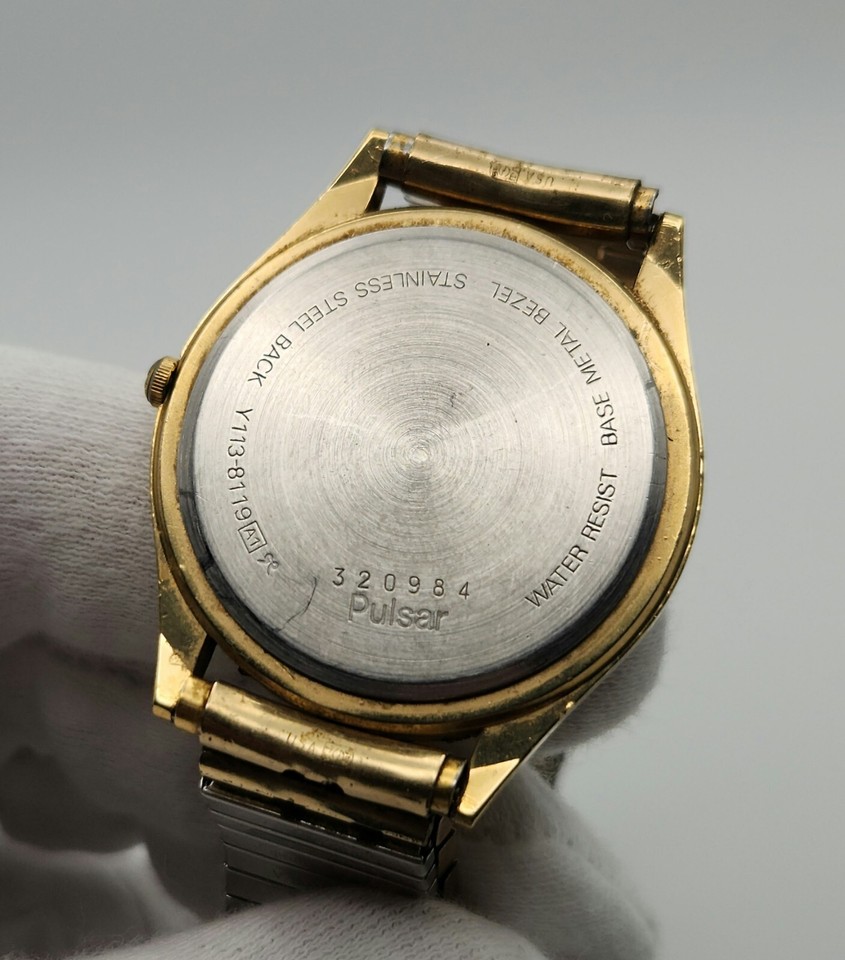 Pulsar Railroad Approved Vintage Gold Tone Quartz Watch - FOR PARTS ...
