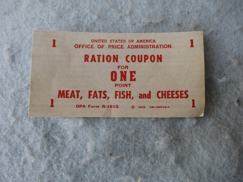 WWII US Ration Coupon Meat Fish Cheese Fats Unused WW2 | eBay