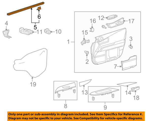6817148050 Genuine Toyota 68171-48050 Weatherstrip Front Door Glass ...