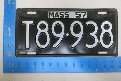1957 57 MASSACHUSETTS MA MASS TRAILER TRL LICENSE PLATE TAG #T89-938 | eBay