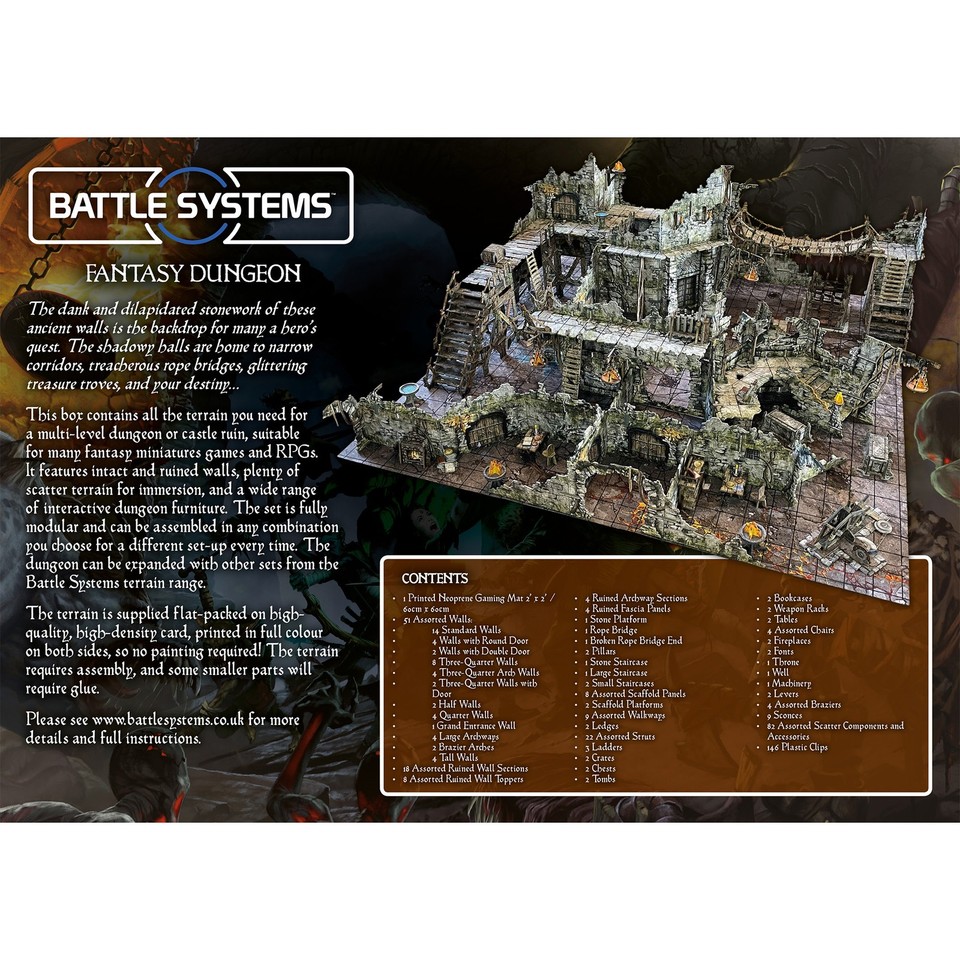 Fantasy Dungeon Terrain Core Set Battle Systems Scenery for Warhammer D ...