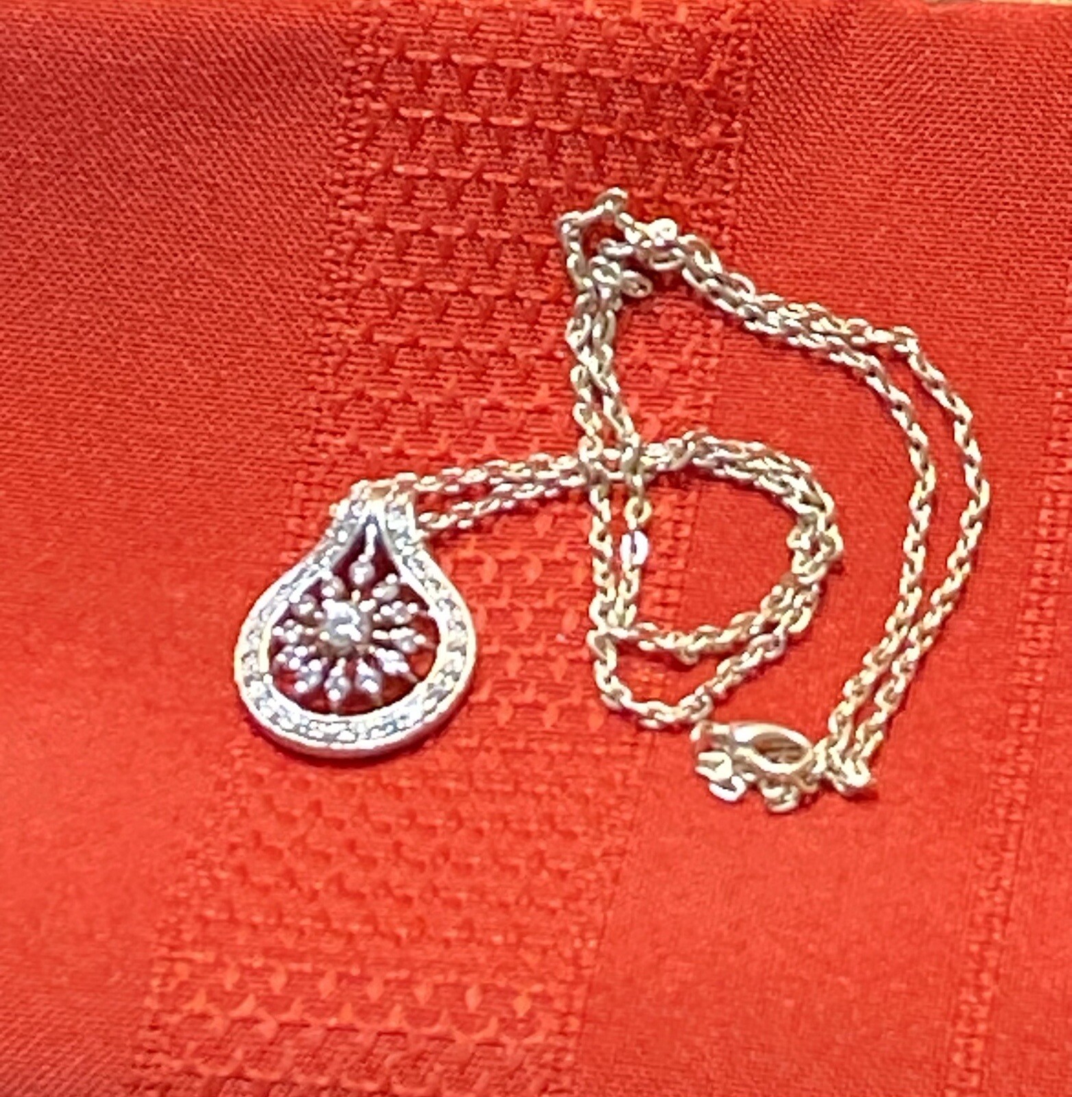 Platinum Plated Silver Pendant Necklace & 18 Inch Matching Chain. | eBay