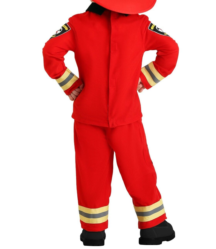 Toddler Friendly Firefighter Red Fireman Uniform Costume SIZE 4T (with ...