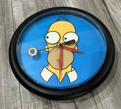The Simpsons Wall Clock Homer Simpson Wall Clock Rotating Eyes 2005 Matt Groenin | eBay UK