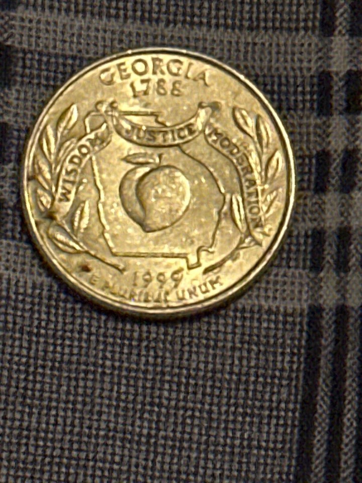 1999 P Georgia State Quarter - Extremly Rare Coin - Doubling On Letters ...
