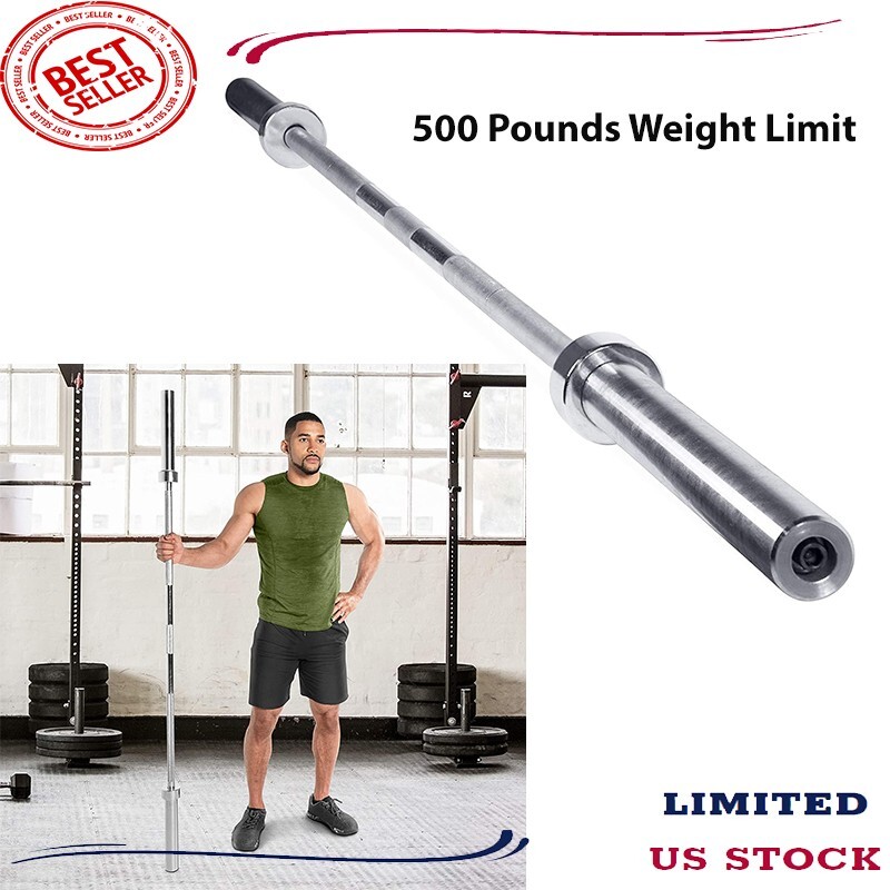 Barbell Olympic Bars, 500 Pounds Weight Limit, Made From Solid Cold ...