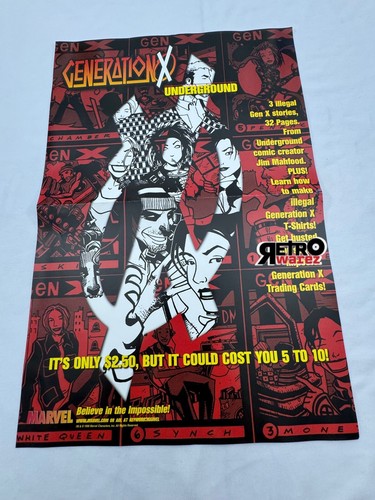 Generation X Underground Promo Poster Marvel 1998 12x18” Folded Comic Book | eBay
