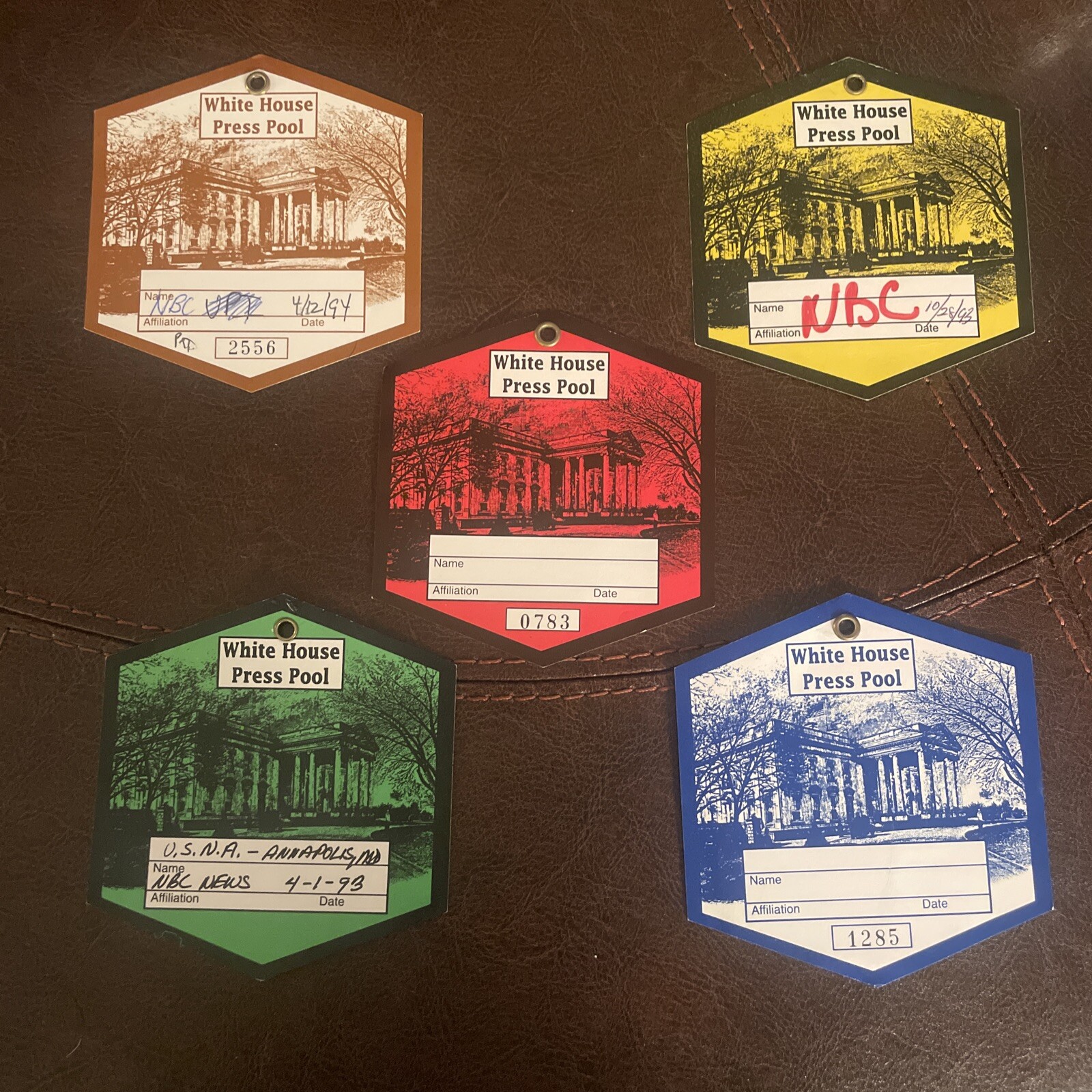 Lot Of 5 White House Press Pool Passes From NBC News | eBay