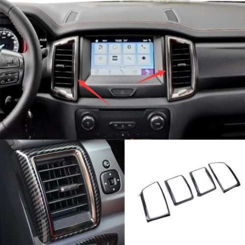 For Ford Ranger 2015-2022 Carbon Fiber ABS Dashboard L&R Air Outlet ...