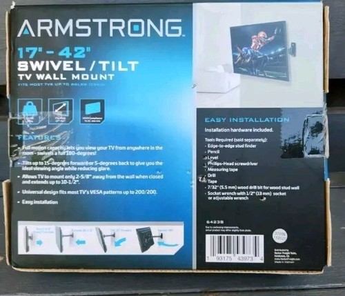 Armstrong TV Wall Mount 17" To 42" Swivel/Tilt 193175439734| eBay