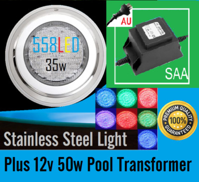 New 35W 558 Led Stainless Steel Pool Light RGB 7Color Plus 50w Pool ...