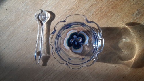 Open Salt- Handblown Glass-Petal- Borosilicate Set-interior design | eBay