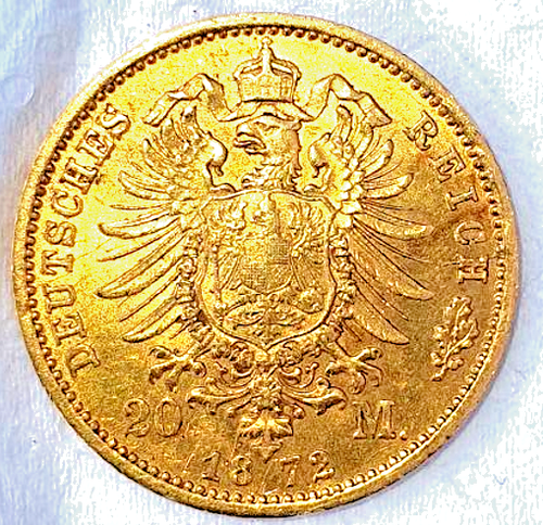 20 Mark Gold Coin 1872 - German States Prussia | eBay UK