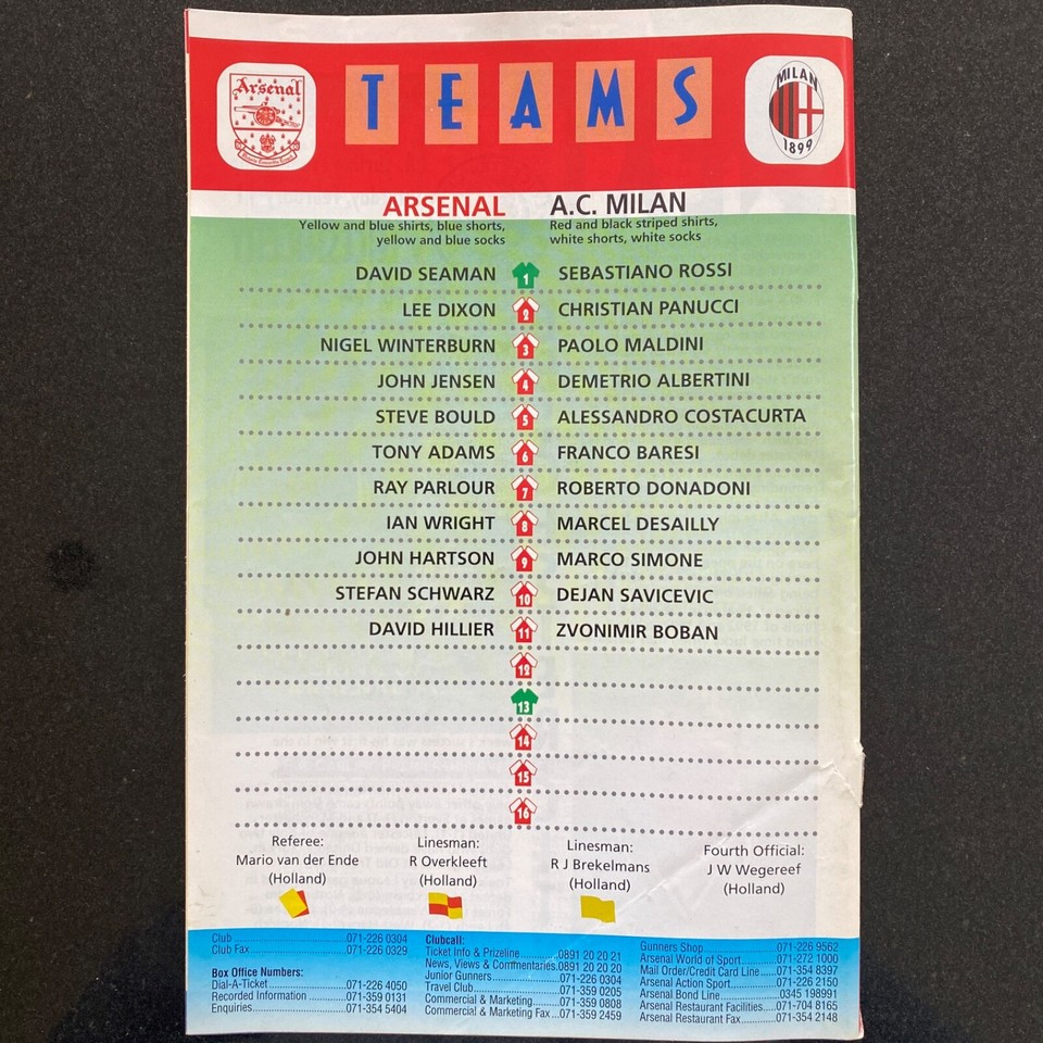 ARSENAL Football Programmes YOU CHOOSE 1993 96 97 98 99 2000 01 02 05 ...