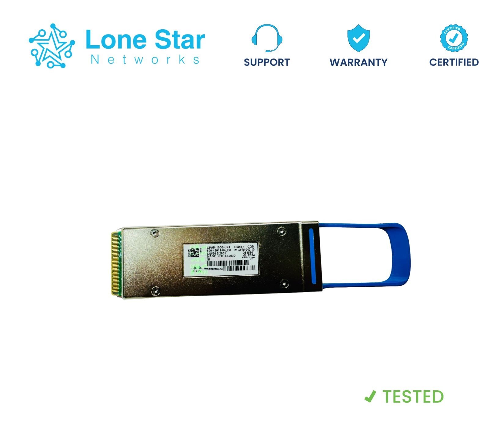 Cisco CPAK-100G-LR4 800-108270-01 100GBASE-LR4 10km Optic Transceiver W ...