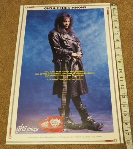 KISS PROMOTIONAL POSTER - GENE SIMMONS GHS BASS GUITAR STRINGS REVENGE ...