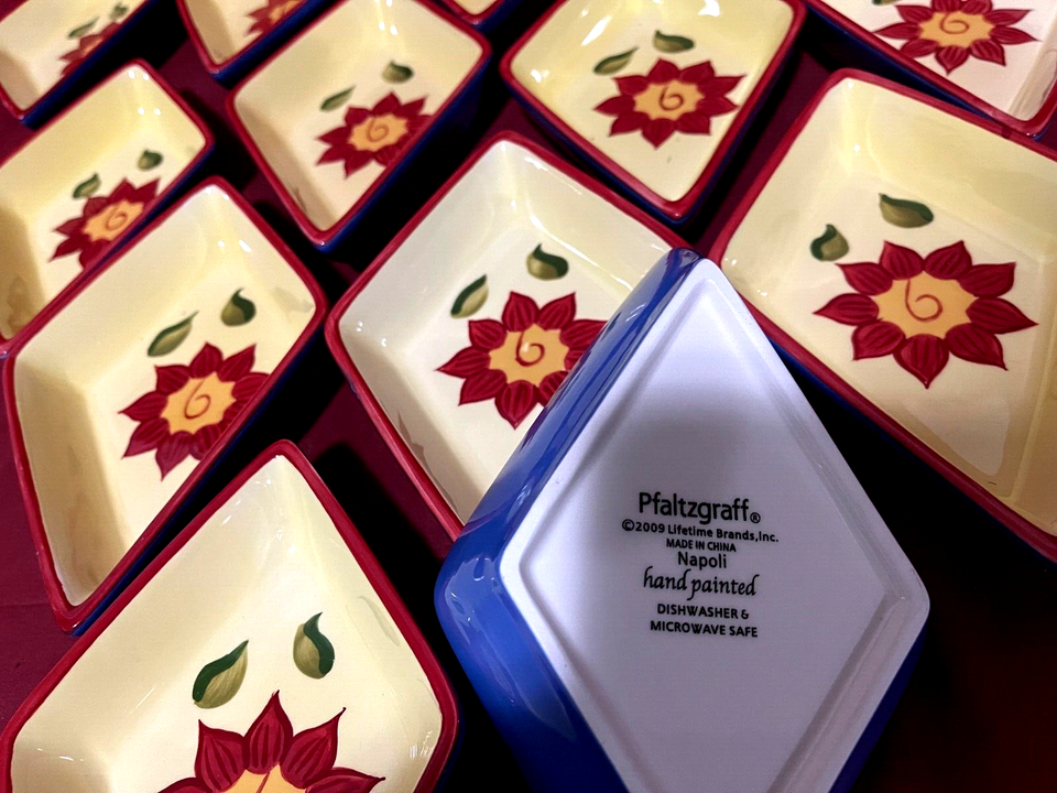 Pfaltzgraff Napoli Lot Of 14 Diamond Shaped Snack Relish Dish 6 3/4" x ...