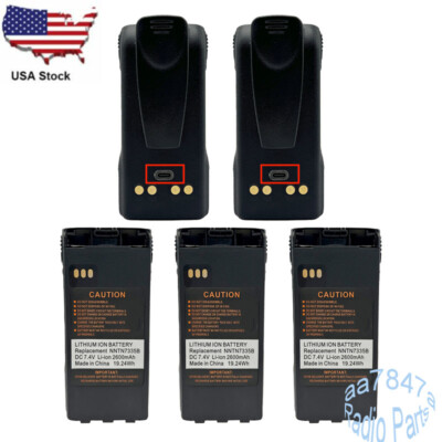 5X NNTN7335 USB Charging 2600mAh Li-ion Battery for XTS2500 XTS1500 ...