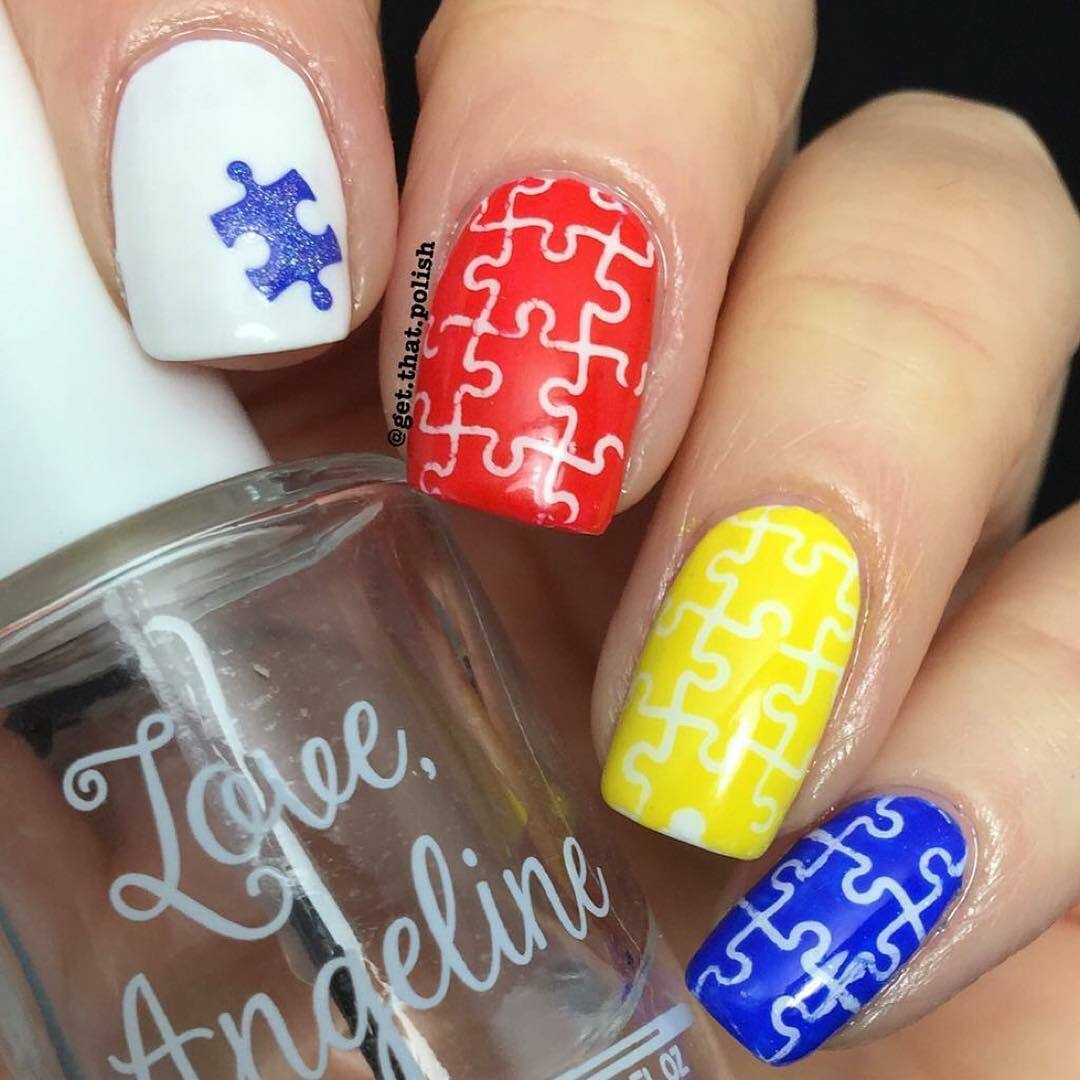 Whats Up Nails Puzzle Stencils for Nails, Autism Month Nail Stickers | eBay