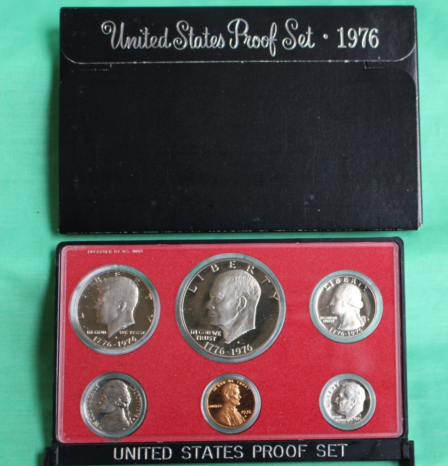 1976 S US Mint Annual 6 Coin Proof Set Bicentennial Year Original Box ...