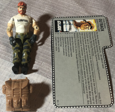 Vintage Hasbro 1987 GI Joe Action OUTBACK with backpack & File Cars ...