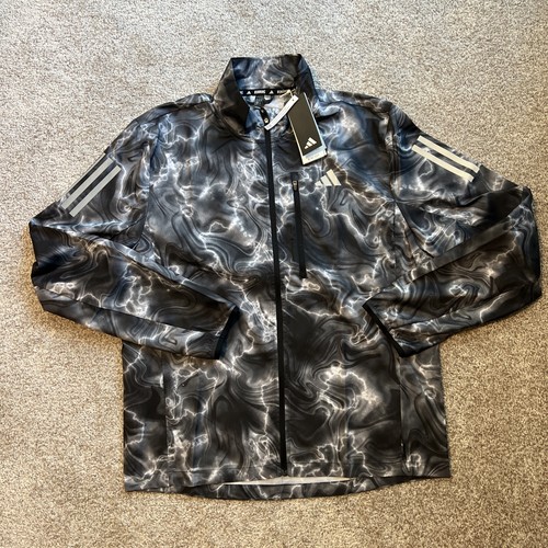 Mens Size Medium Adidas Running Full Zip Rain Jacket Black IB6392 for ...