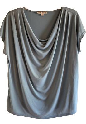 GREEN ENVELOPE Stretch Knit Top - XL - Drape Neck, Ext. Shldr Cap ...