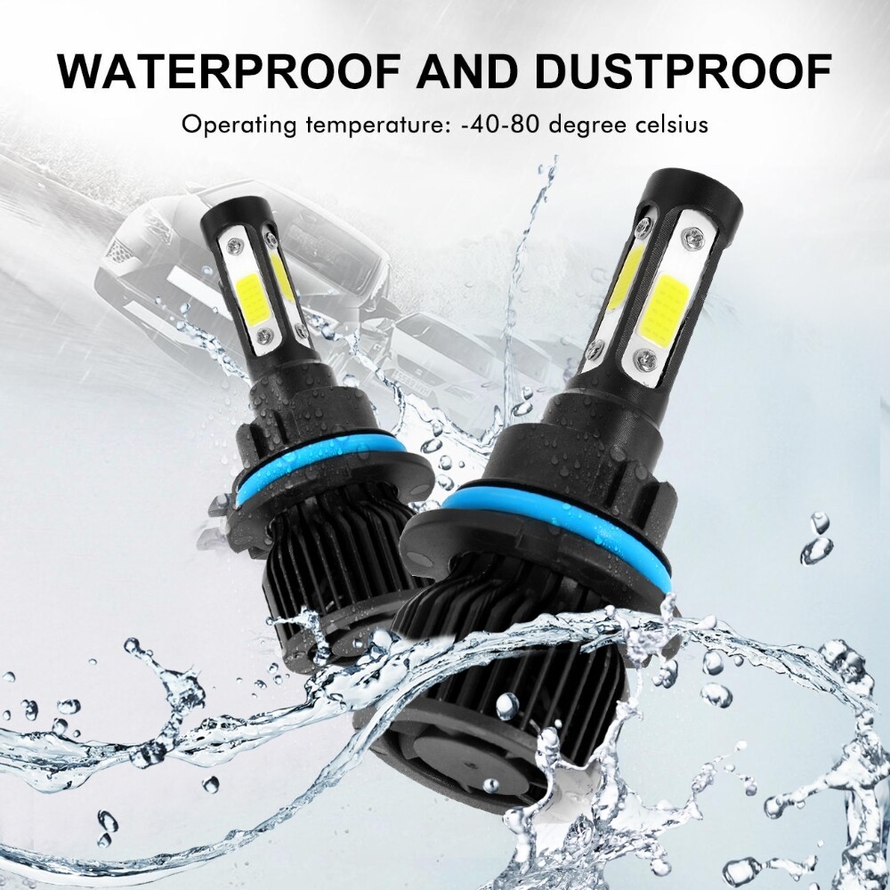 2400W 360000LM 4 Sides HB1 9004 LED Headlight High Low Beams 6000K ...