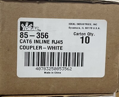Ideal 85-356 CAT6 In-Line RJ-45 Splice Adapter Coupler White 10pk | eBay