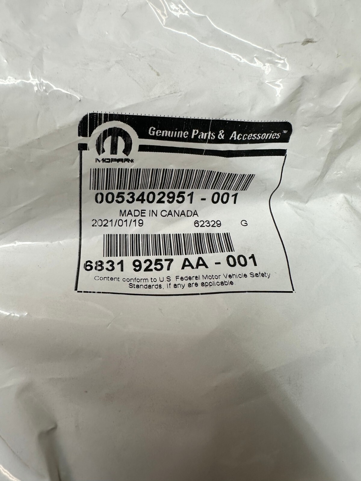 Bumper Cover Spacer Panel Mopar 68319257AA Fits 18-19 Dodge Challenger ...