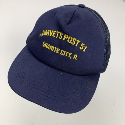 Amvets Post 51 Granite City IL Trucker Ball Cap Hat Snapback | eBay