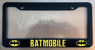 BATMOBILE Glossy Black Batman Batsmobile License Plate Frame Rear | Plastic