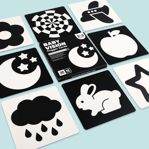Black And White Baby Sensory Flash Cards Visual Stimulation High ...