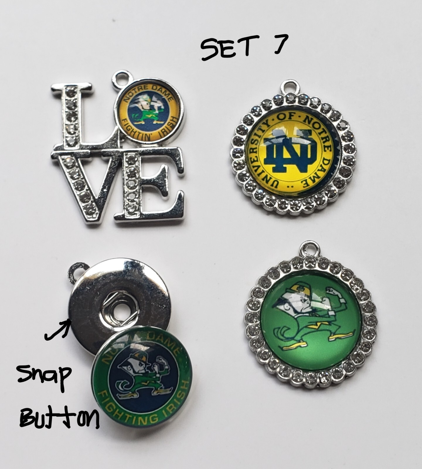 Sale 4pcs charms of NCAA Notre Dame Fighting Irish Sport team, Cz ...
