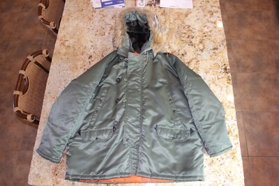 Jacket Flying Man's Type N-3B Sage Green Snorkel Hood Golden Fleece ...