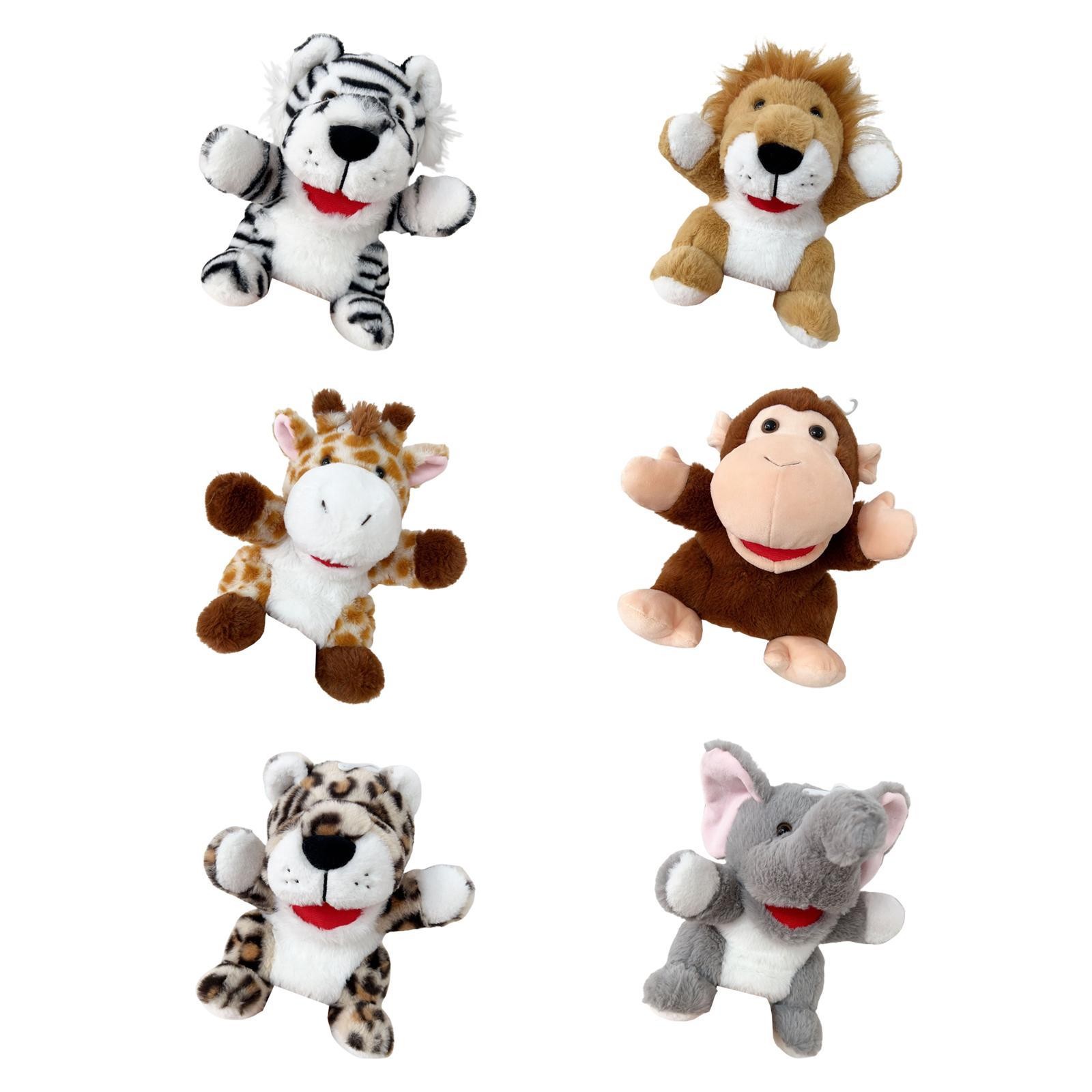 Kids Hand Puppet Open Mouth Plush Toy Finger Puppet Animal Hand Puppet ...