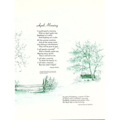 April Morning George Elliston 1970s Poem Retro Kitsch Wall Art SF8 | eBay