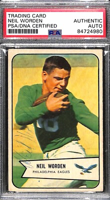 Neil Worden 1954 Bowman Topps Signed Autographed Rookie Card #120 PSA ...