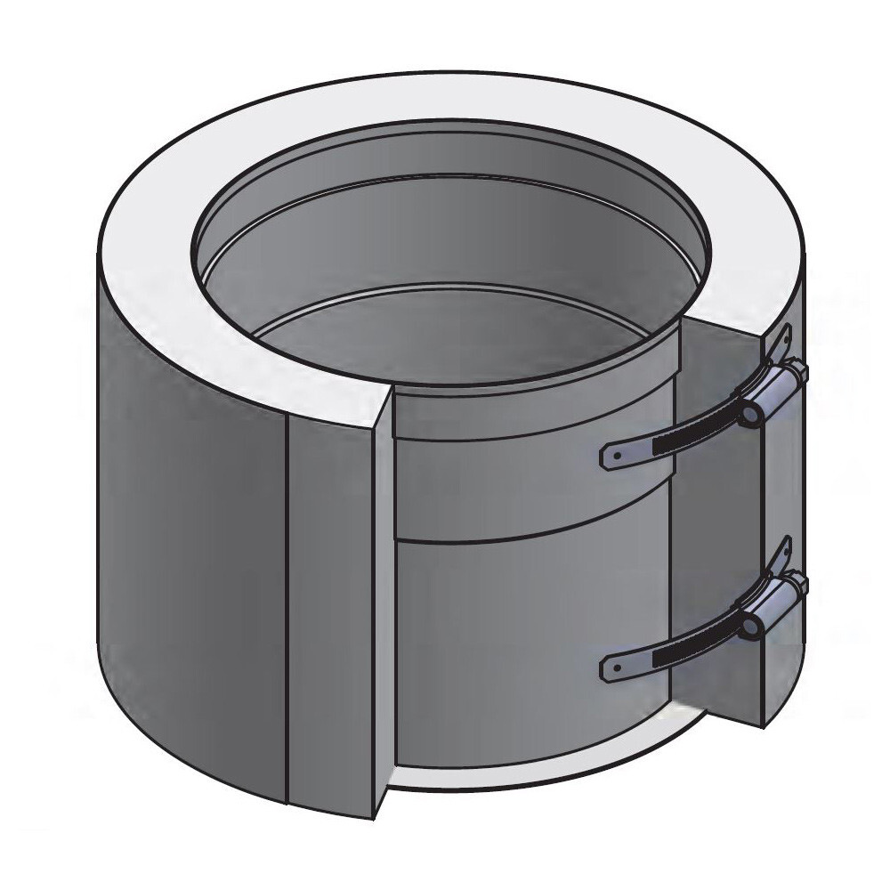 16" Diameter, Double Wall Reduced CL Grease Duct, Flange Collar Adapter ...
