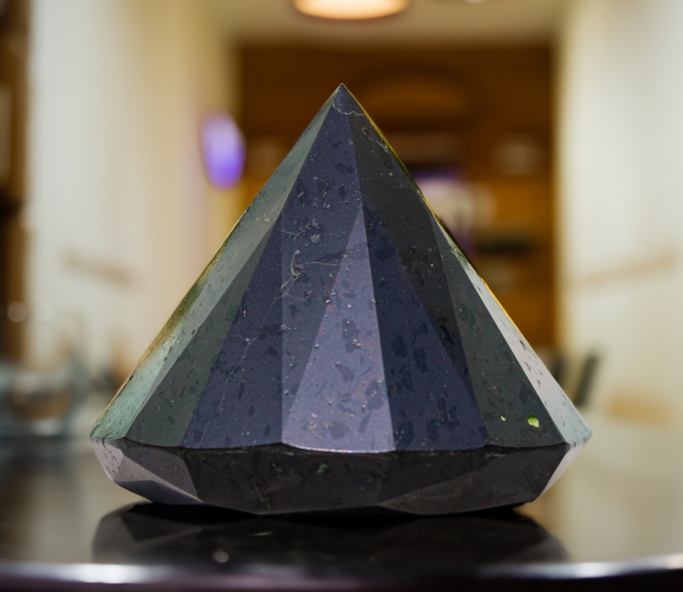 150MM Black Tourmaline Schorl Crystal David Hexagon Pyramid Diamond ...