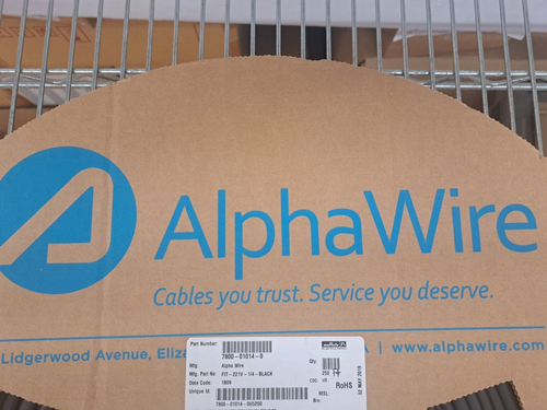 New, Alpha Wire, FIT-221V-1/4-BLACK, Heat Shrink Tubing Cross Linked ...