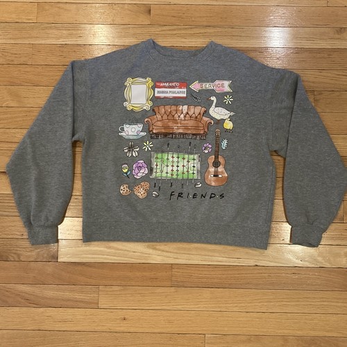 FRIENDS Womens Sweatshirt Size Small Gray Pullover TV Show Pop Culture ...