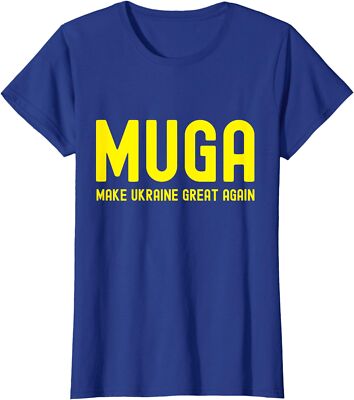 MUGA Make Ukraine Great Again Support Funny Gift Ladies' Crewneck T ...